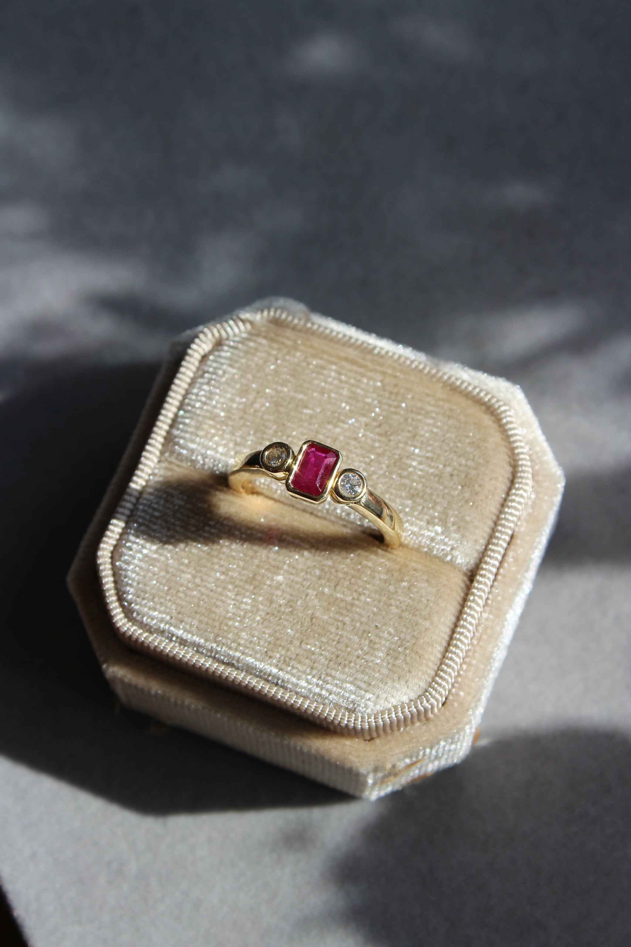 Ruby and Diamond 18ct Yellow Gold Ring – Thorpe and Brown